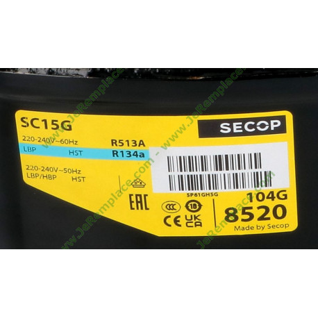 Compresseur SC15G Secop pour appareil froid